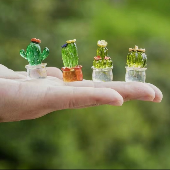 Accents | Miniature Cactus Resin Made Tiny Cactus Set Of 4 | Poshmark